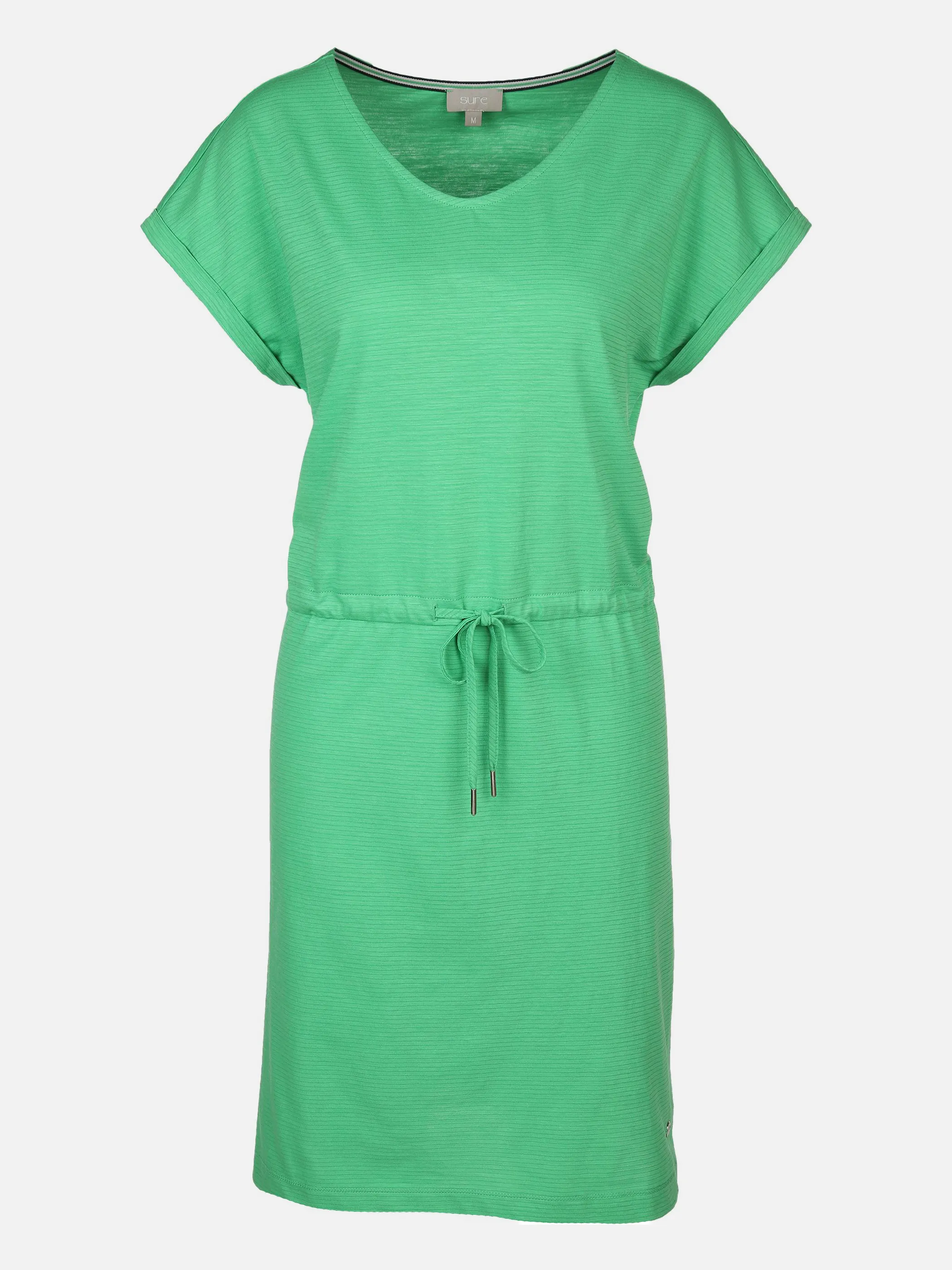 Damen Jerseykleid mit Bindeband | noSize | 875247-apfelgruen