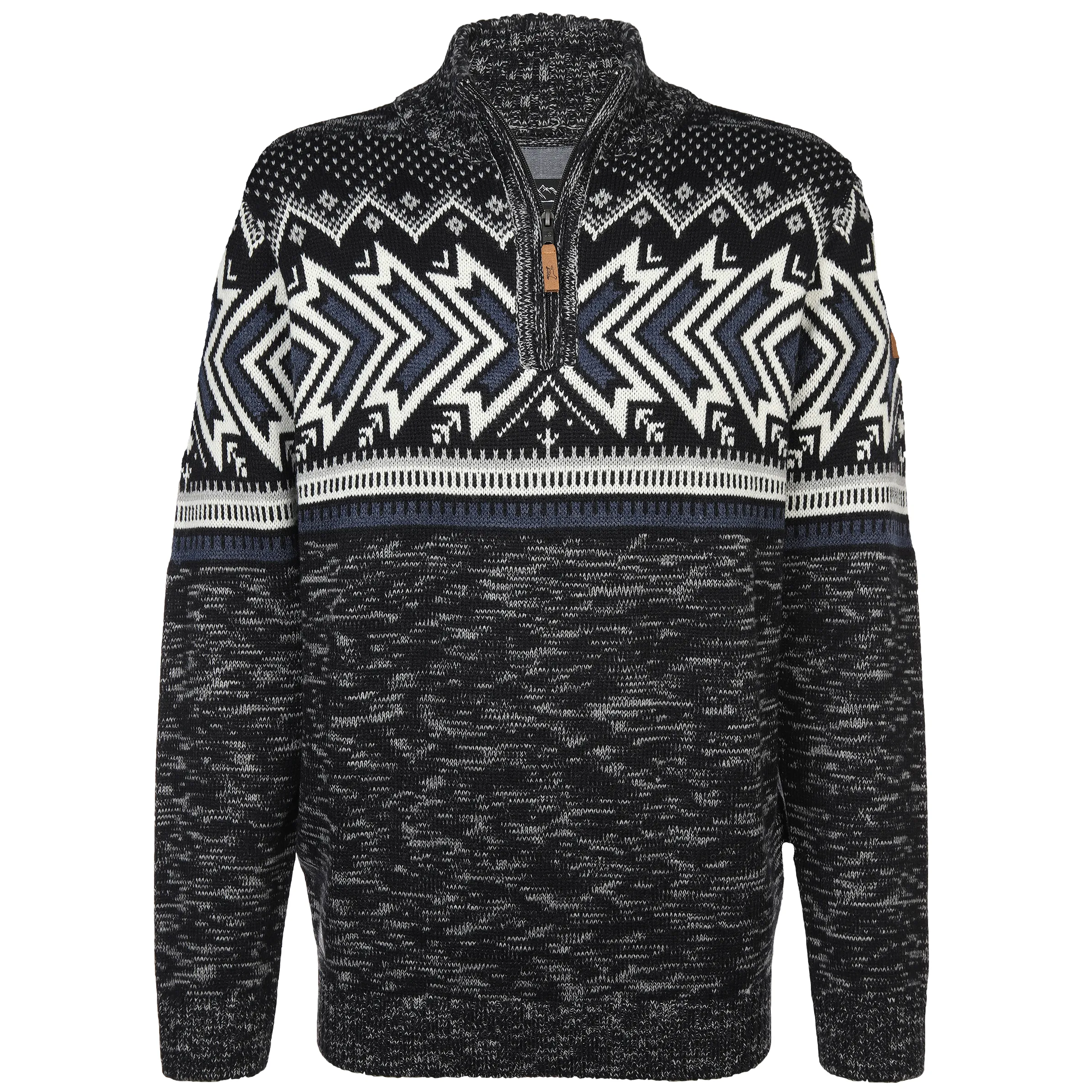 Herren Jacquardtroyer im Norwegermuster | noSize | 884086-blackmarl