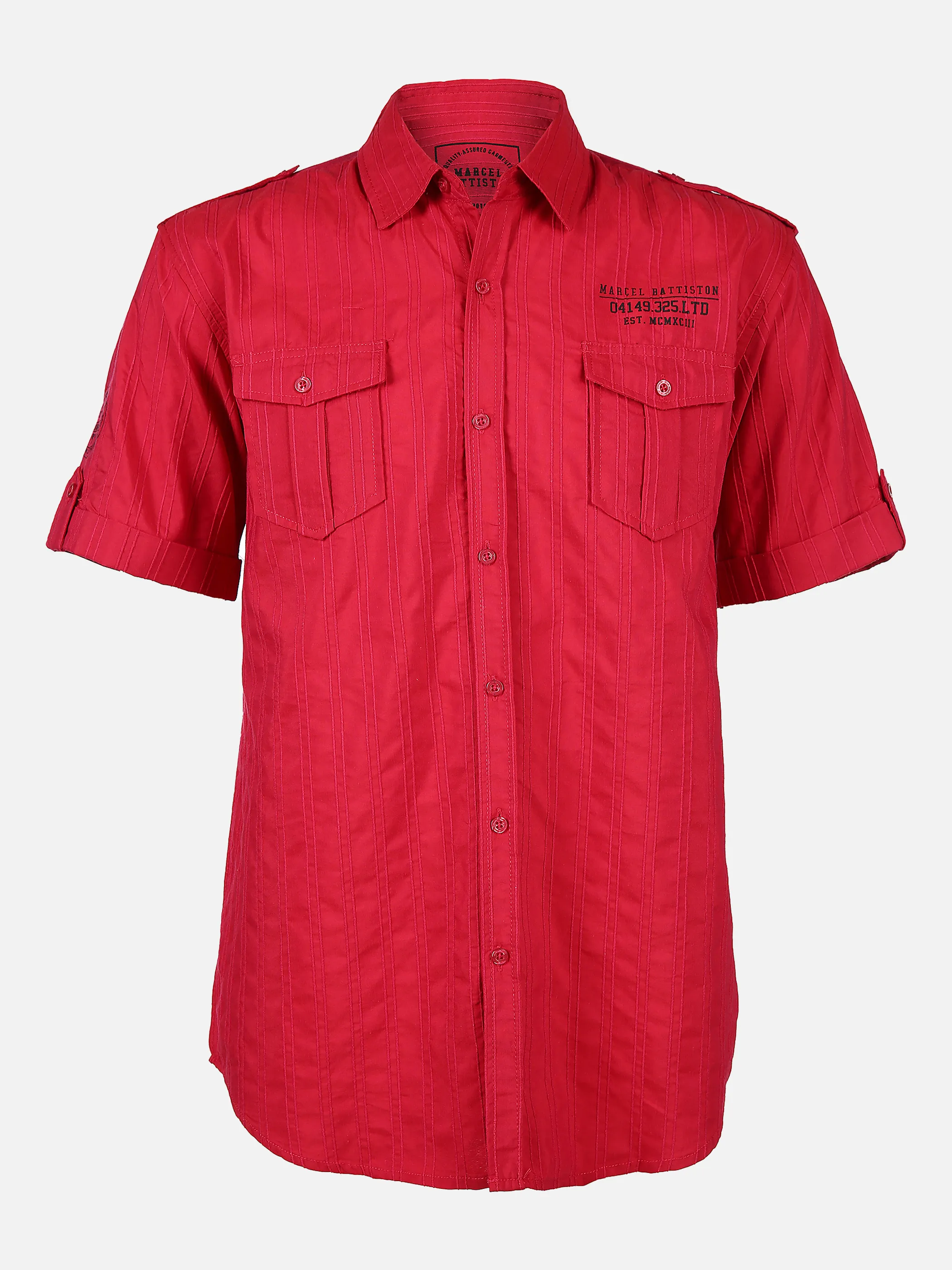 Herren Freizeithemd mit Struktur | 41/42 L | 830228-red-32