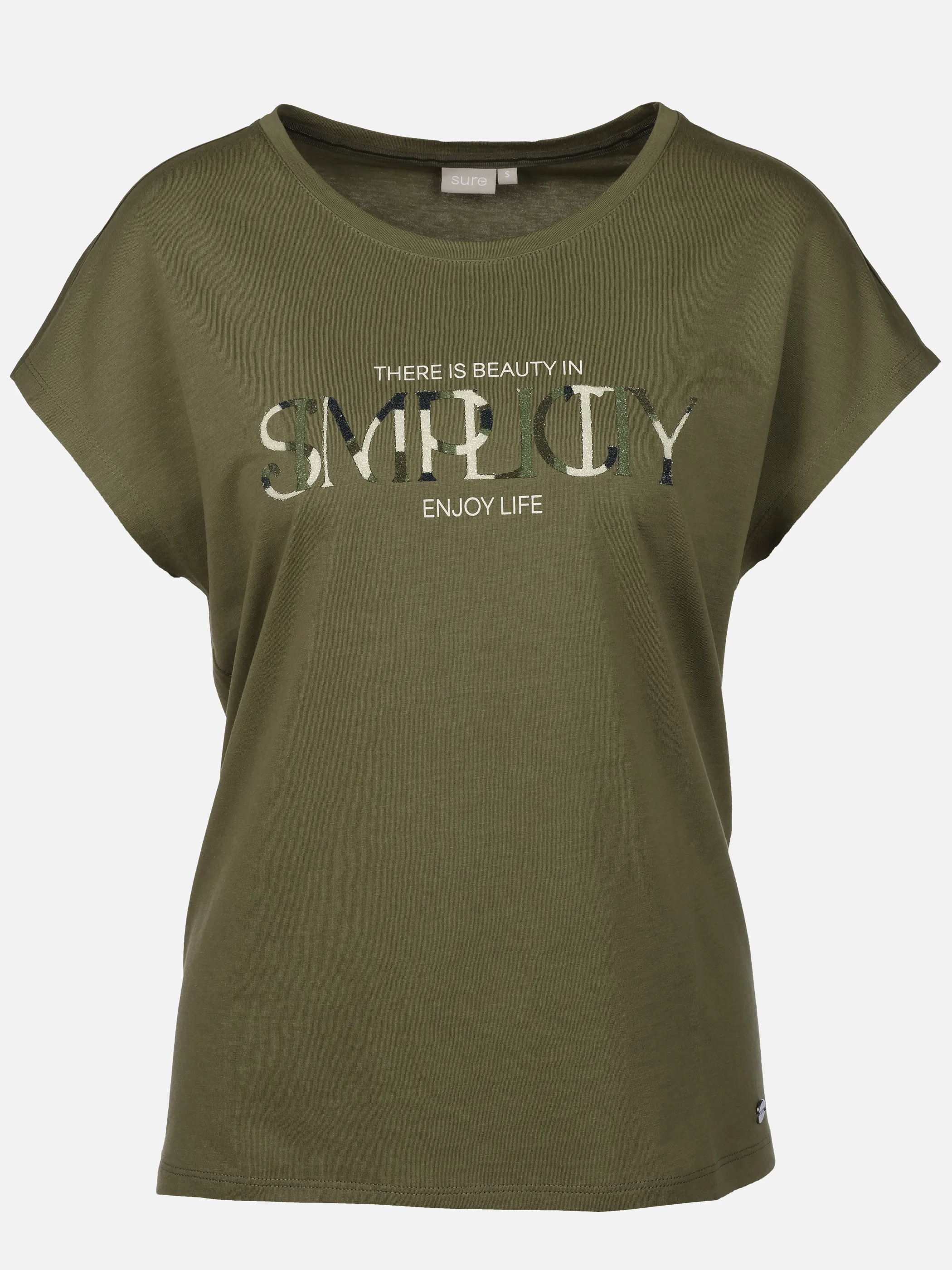 Damen Shirt mit Schriftprint | LICHEN | noSize | 925011-lichen